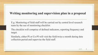 Supervision, monitoring and evaluation of research | PPTX