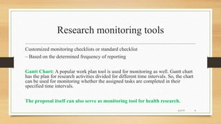 Supervision, monitoring and evaluation of research | PPTX