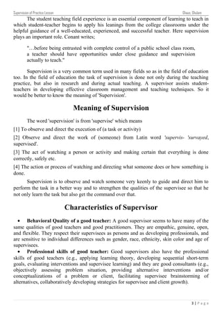 Supervision of Practice Lesson | DOC