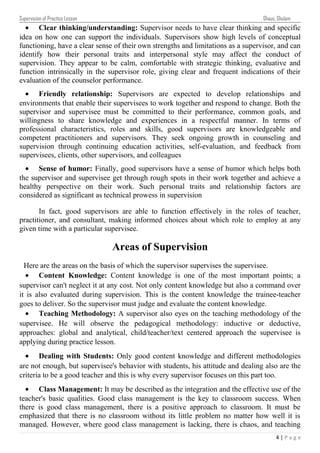 Supervision of Practice Lesson | DOC
