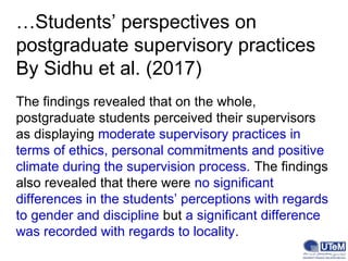 Supervision Skills on Postgraduate Students | PPT