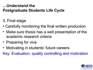 Supervision Skills on Postgraduate Students | PPT