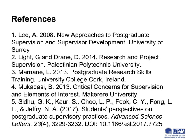 Supervision Skills on Postgraduate Students | PPT