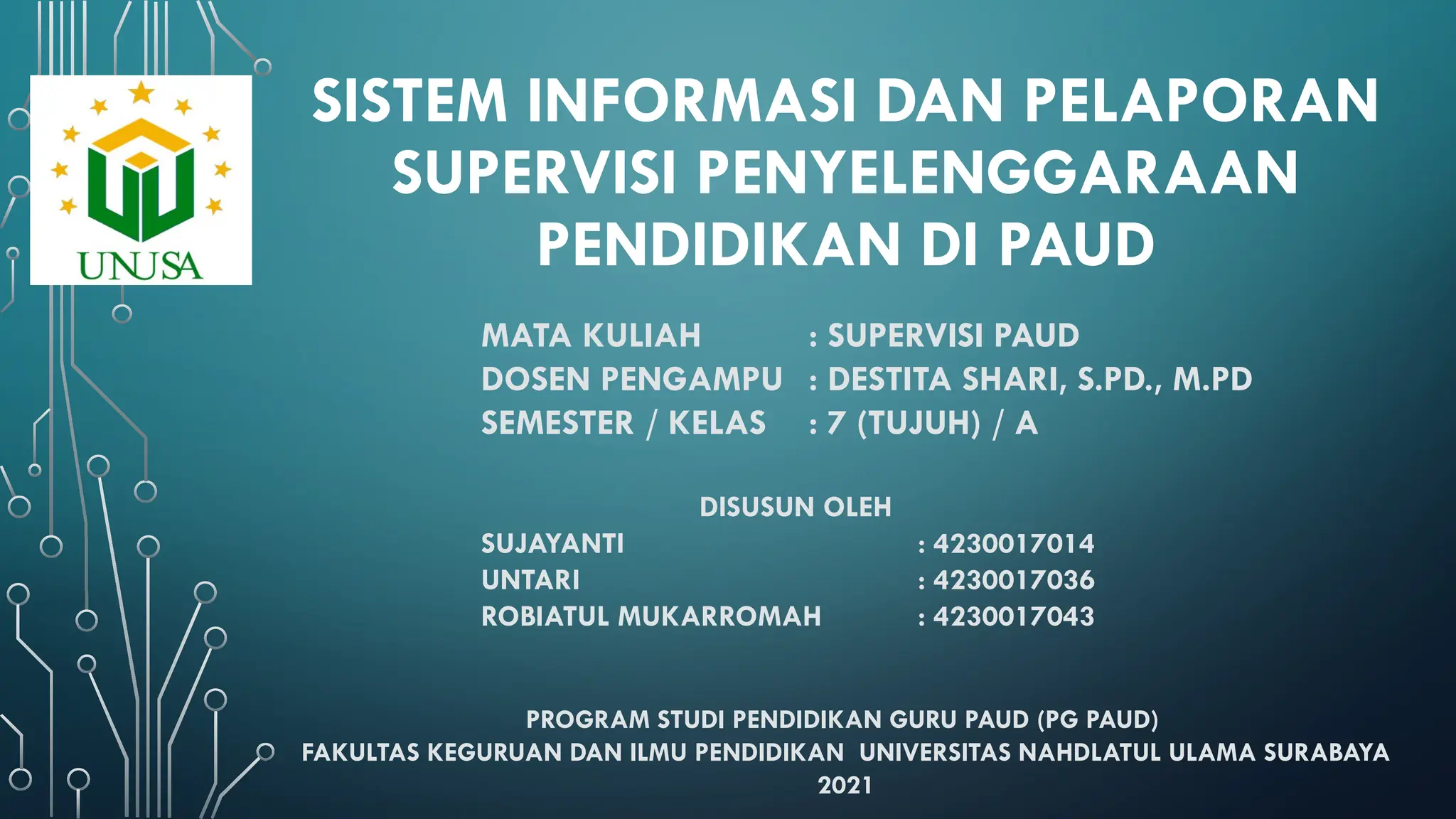 Supervisi PAUD KELOMPOK 2 Untuk materi Perkuliahan | PPTX