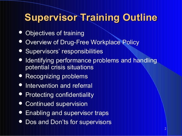 Supervisor training