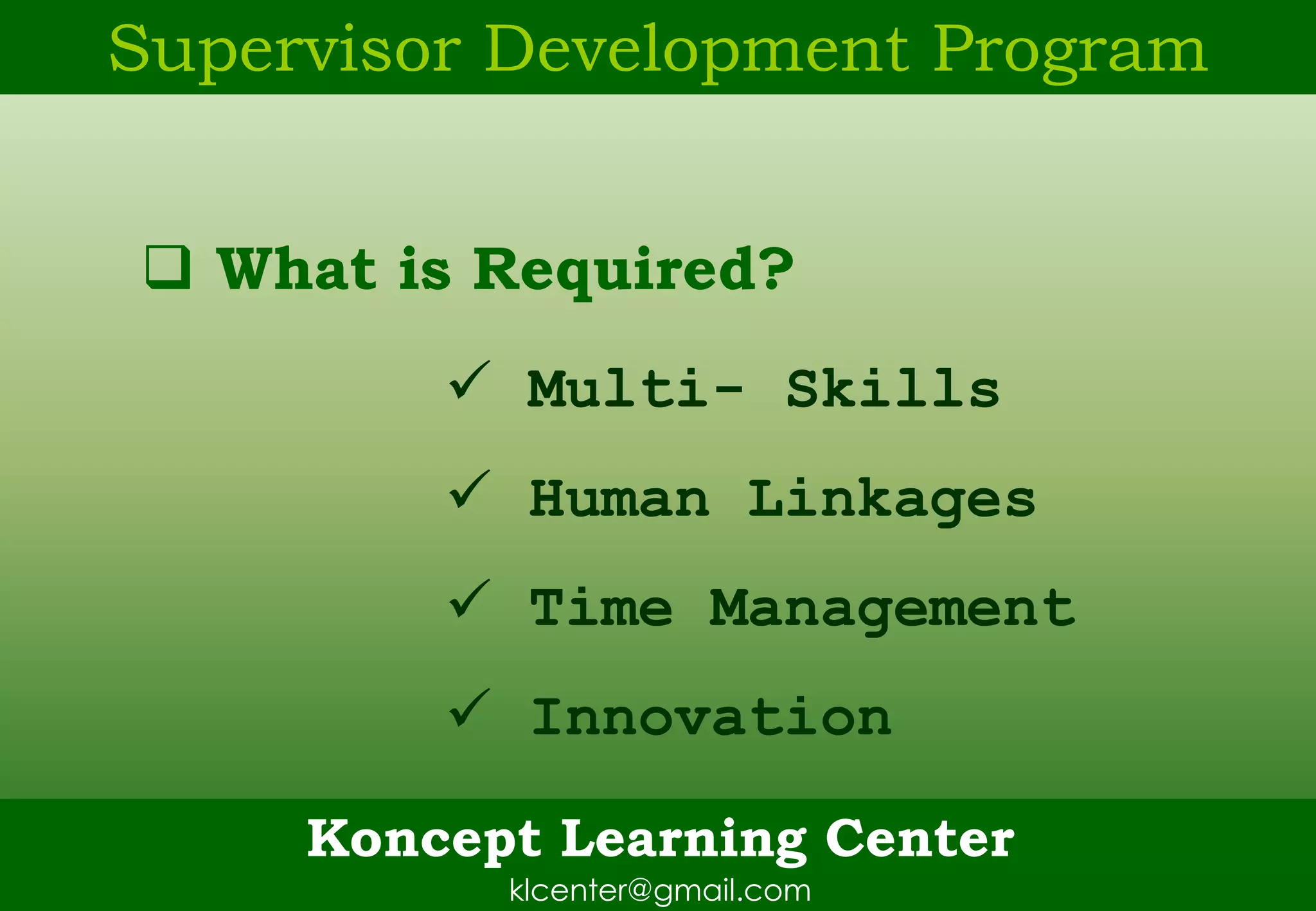 Supervisor development program | PPTX