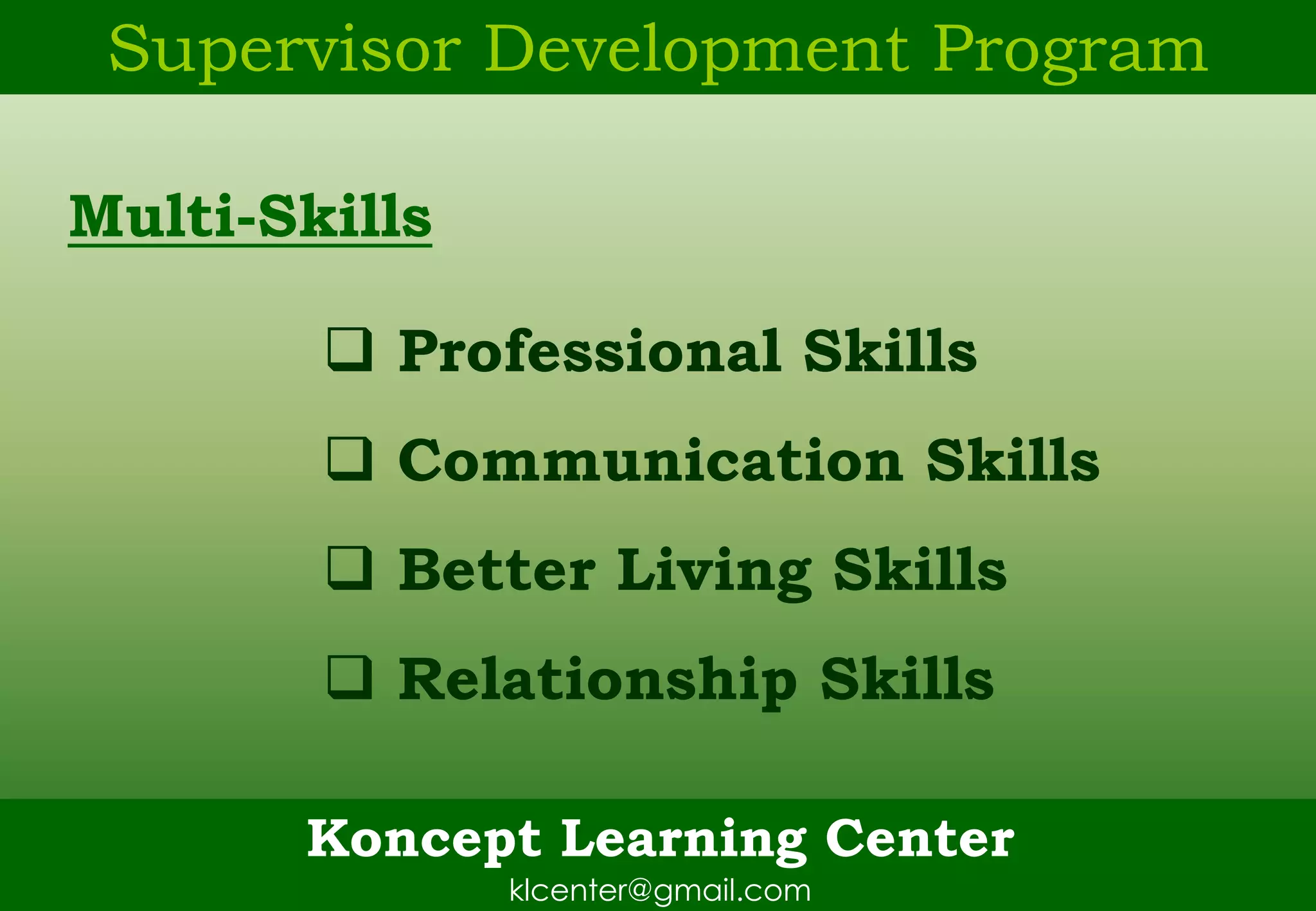 Supervisor development program | PPTX