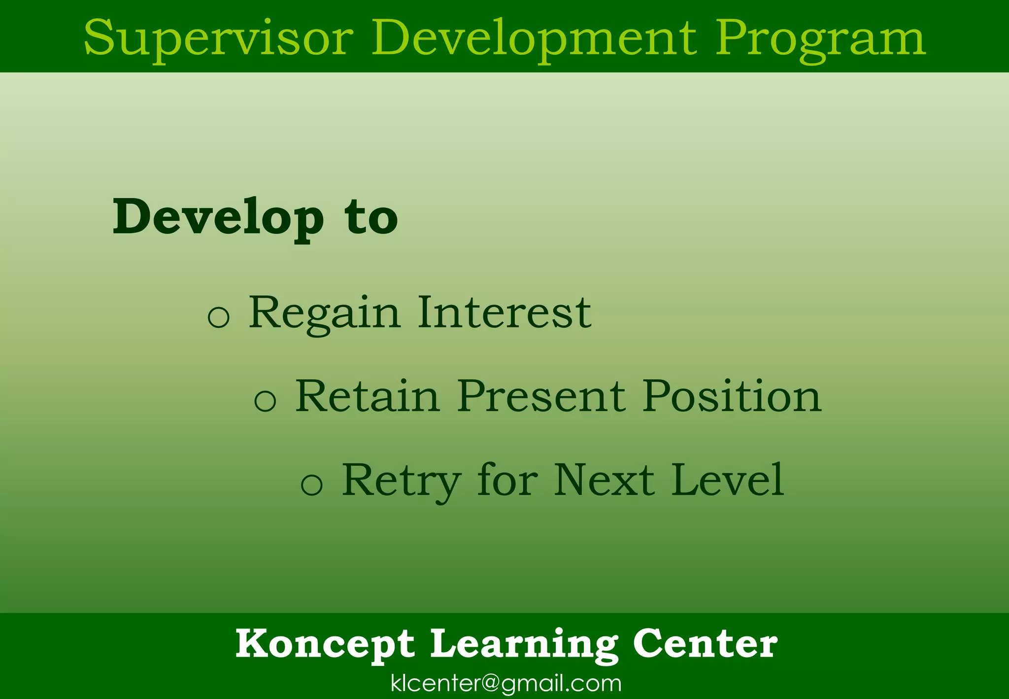 Supervisor development program | PPTX