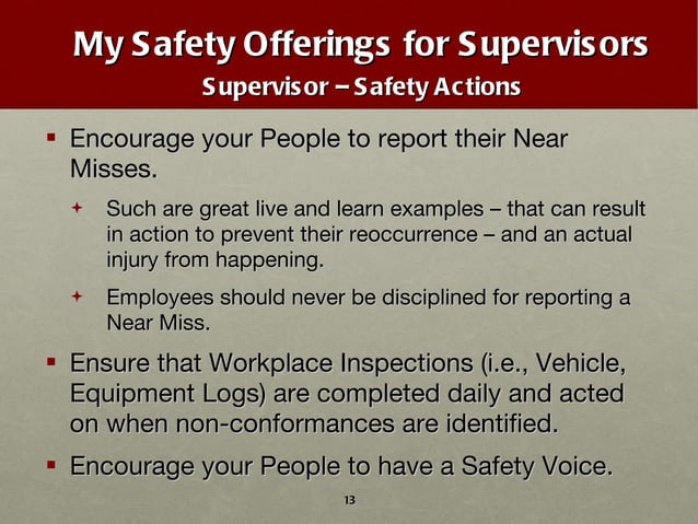Supervisor Safety Training | PPT | Resume Writing and Advice | Job Search