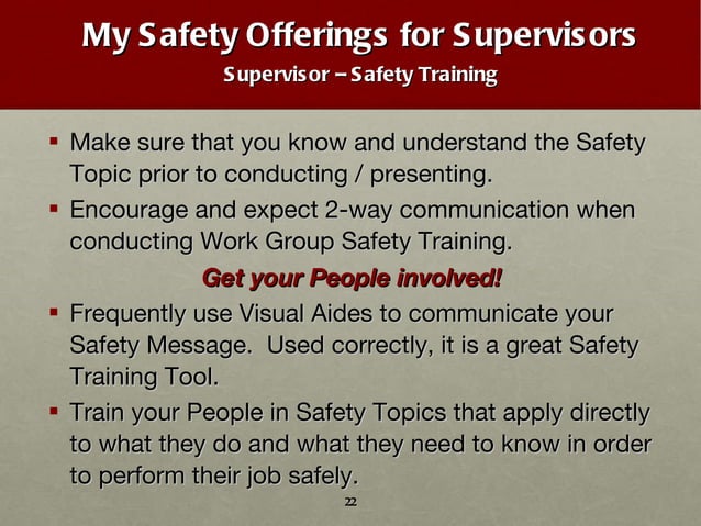 Supervisor Safety Training | PPT | Resume Writing and Advice | Job Search