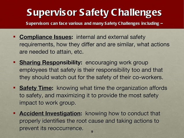 Supervisor Safety Training | PPT | Resume Writing and Advice | Job Search