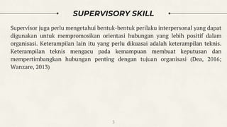 Supervisor skill management | PPTX
