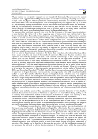 Supervisors’ remarks in teaching practice the perspectives of history ...