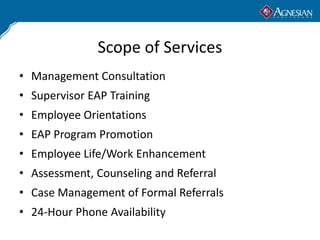 Agnesian Work & Wellness Employee Assistance Program - Supervisor Training | PPT