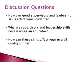 Supervisory Skills And Teacher Leadership, A. Howard | PPT