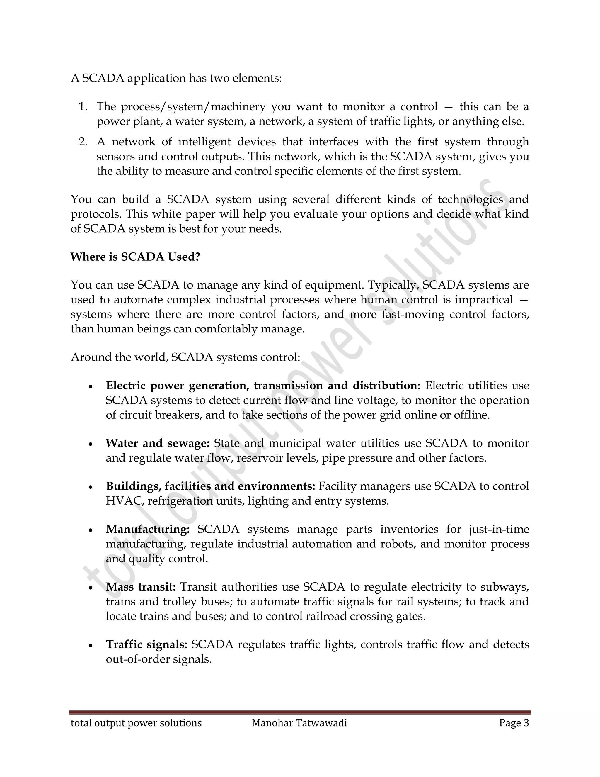 SCADA ... Supervisory control and data acquisition | PDF