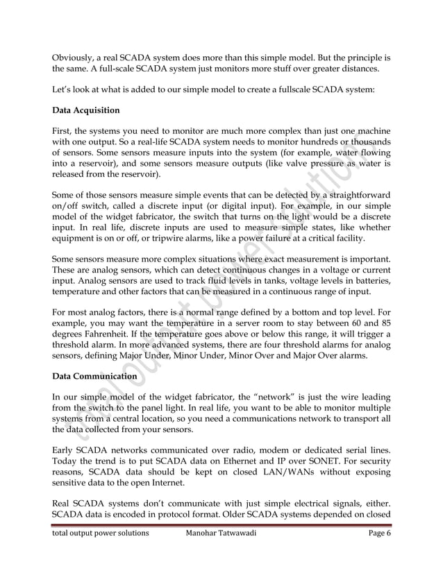 SCADA ... Supervisory control and data acquisition | PDF