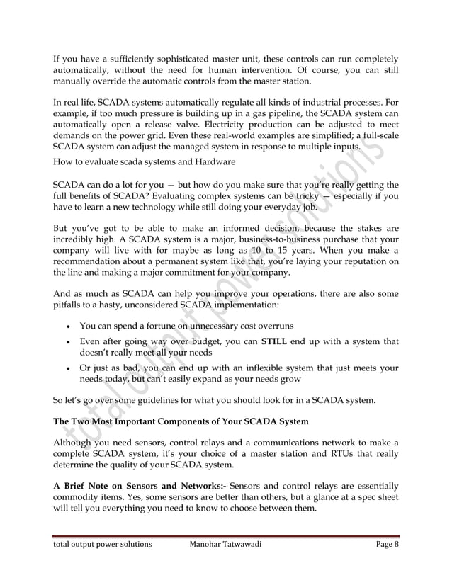 SCADA ... Supervisory control and data acquisition | PDF