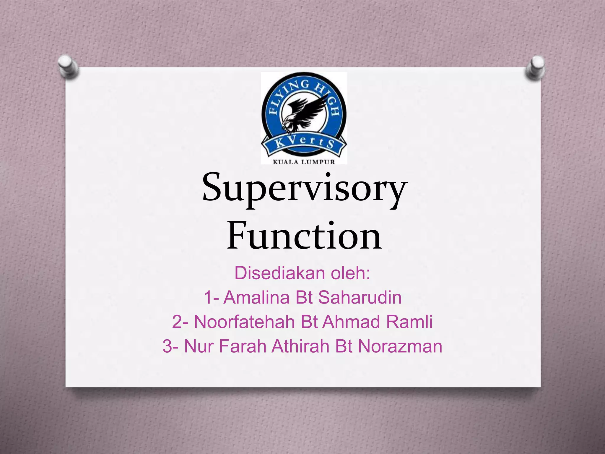 Supervisory function | PPTX