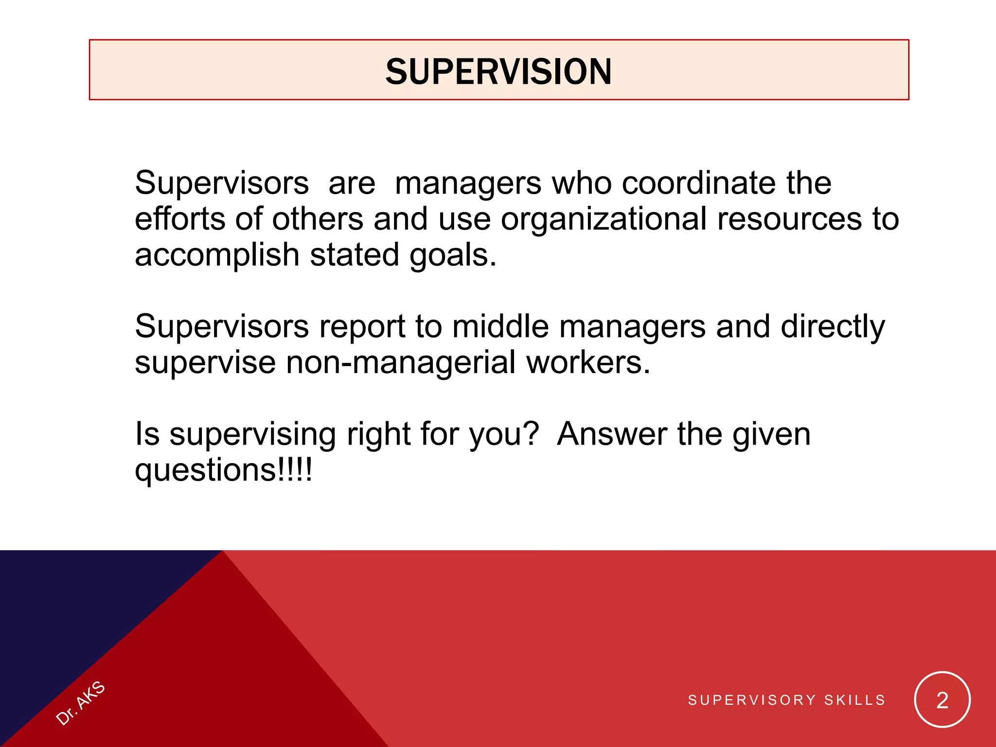 Supervisory skills | PPTX