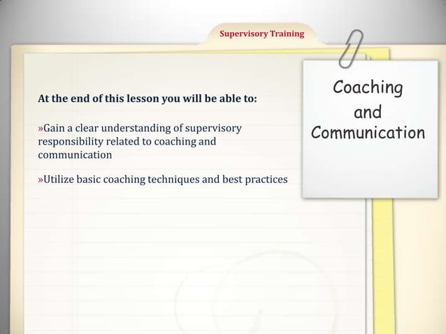 Supervisory Training | PPTX