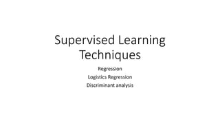 Supervised and unsupervised learning | PPTX