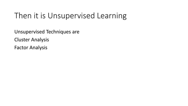 Supervised and unsupervised learning | PPTX