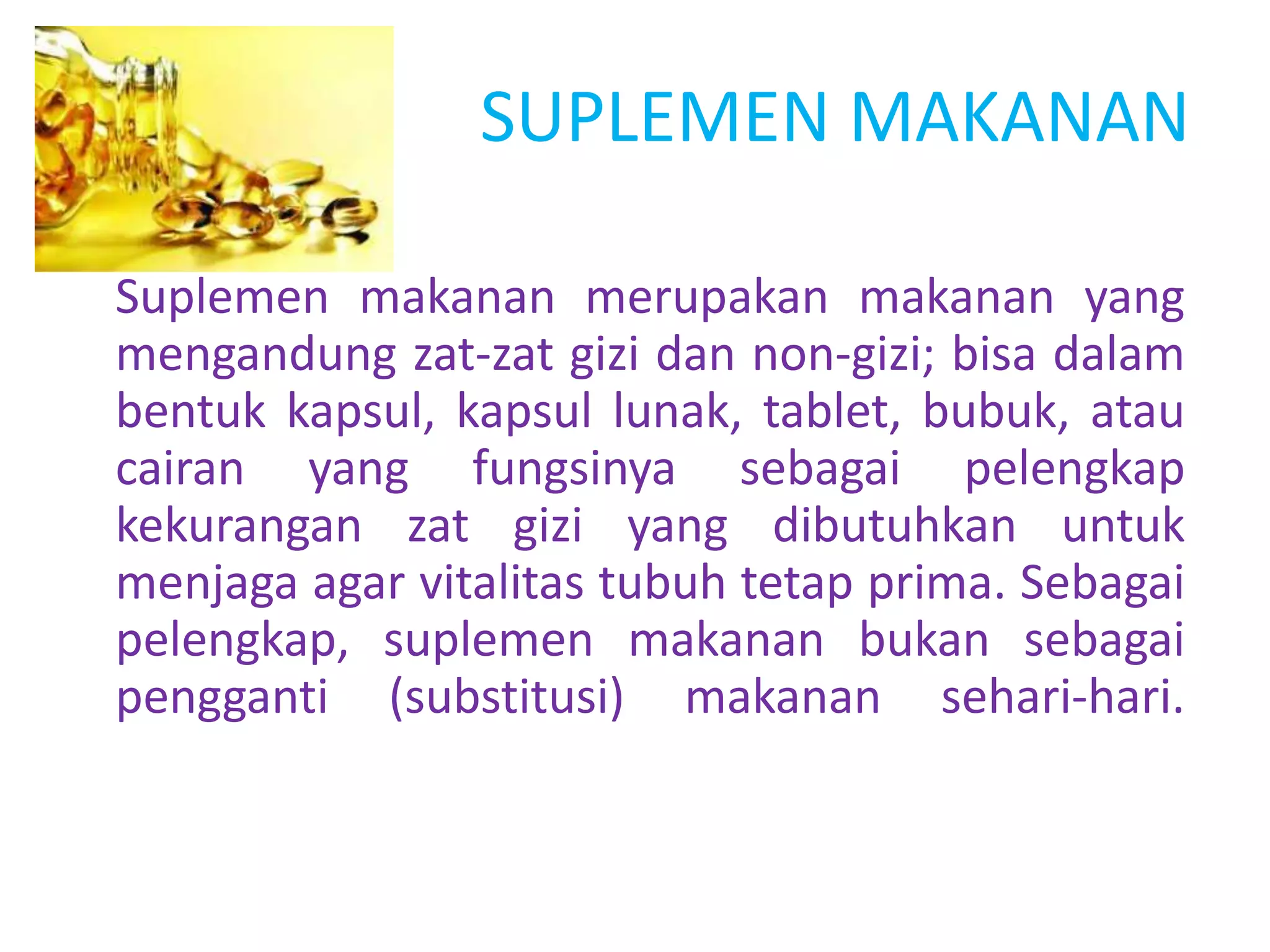 Suplemen makanan | PPTX