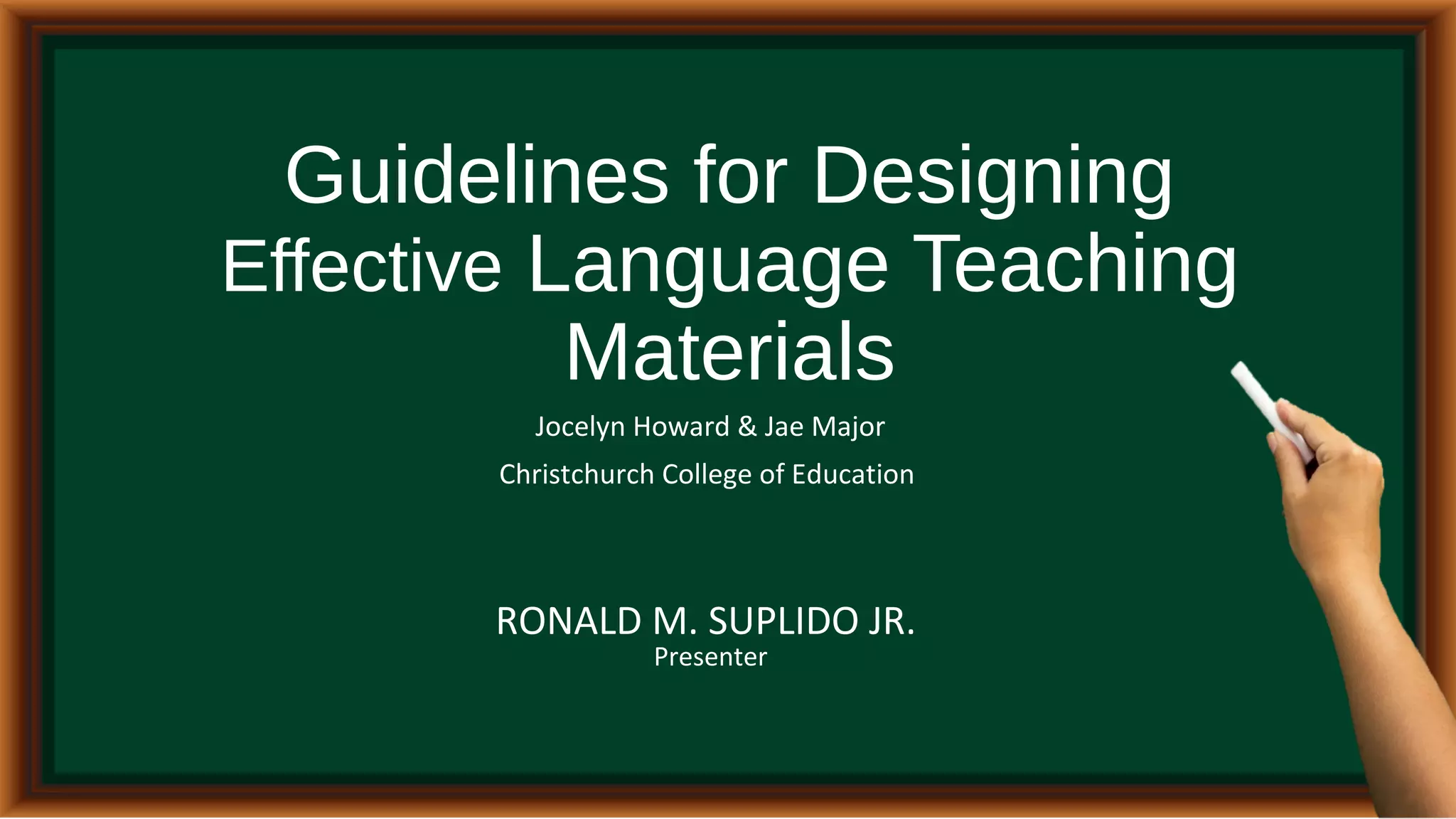 Guidelines for Designing Effective Language Teaching Materials | PPT