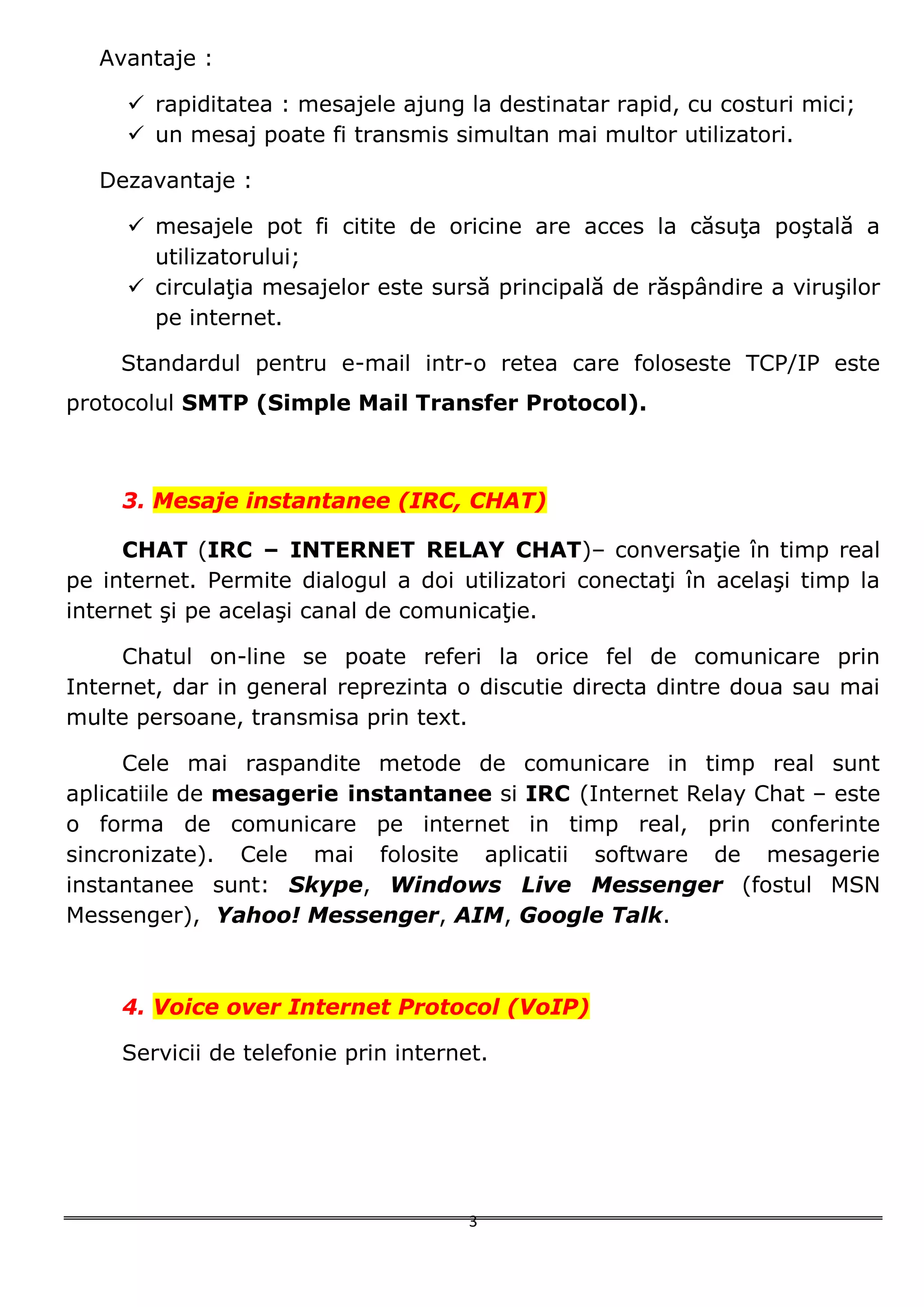 Suport cls09-tic-cap05-l02-01-servicii oferite de internet | PDF