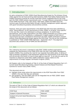 Supplement fssc-22000-and-fsma-v1-final-september-2017 | PDF