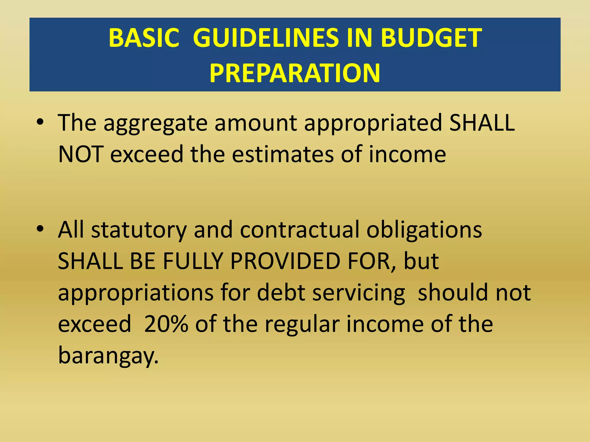 SUPPLEMENTAL INPUTS IN BUDGET PREPARATION FOR THE BARANGAY | PPTX