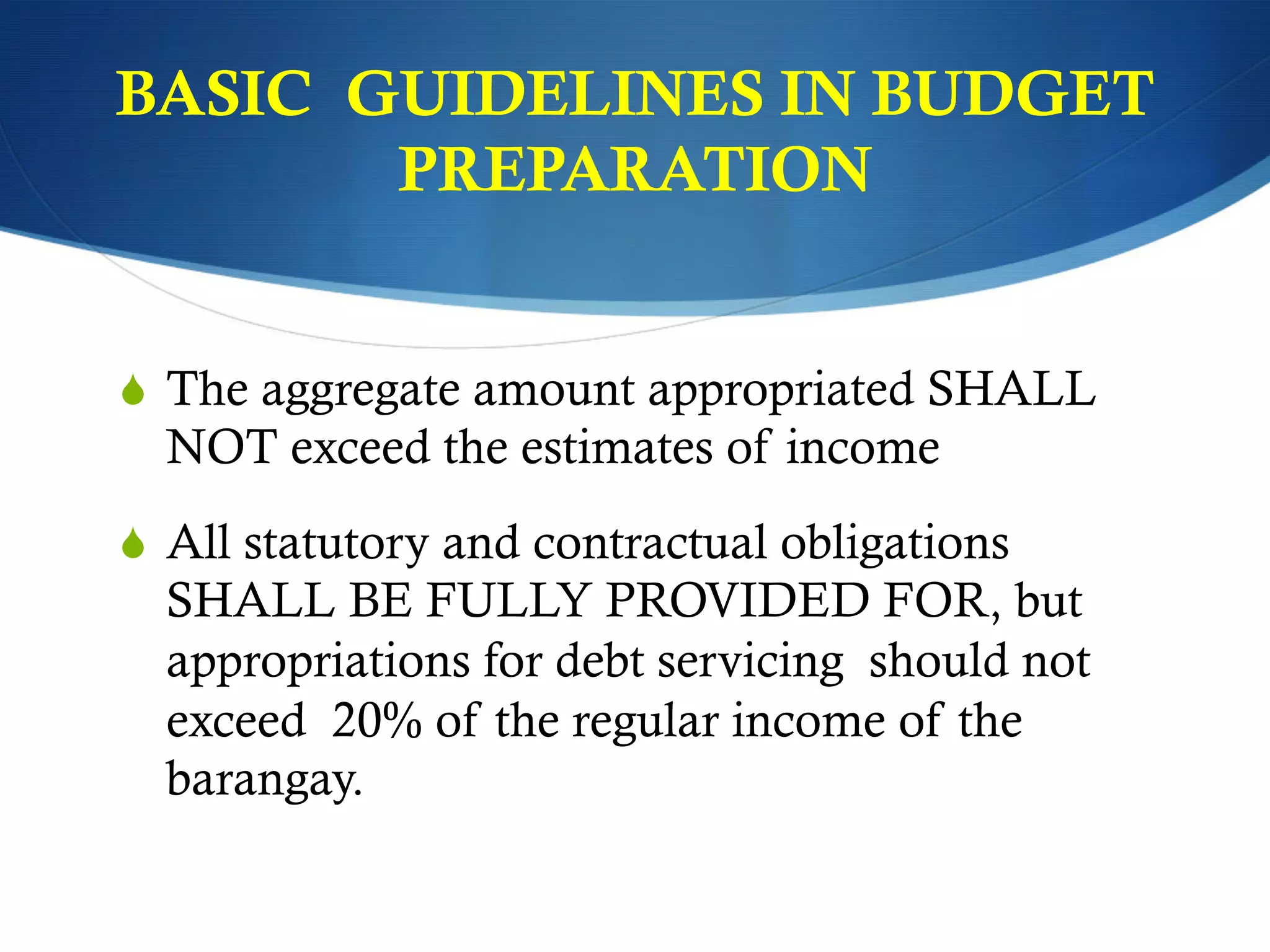 Supplemental inputs in budget preparation | PDF
