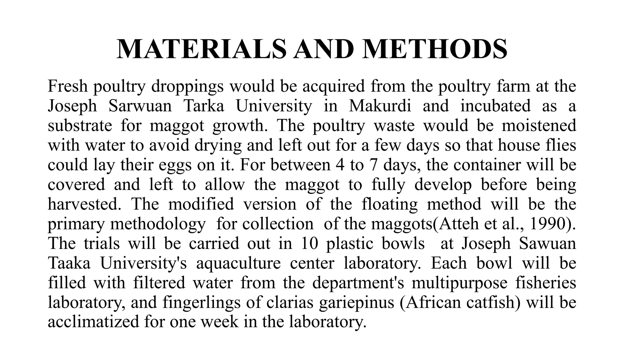supplementary feeding of African cat fish with maggot.pptx