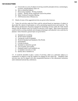 Supplementary Guidelines for Standards Club activities under ...