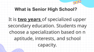 The K-12 Curriculum and Senior High School | PPTX