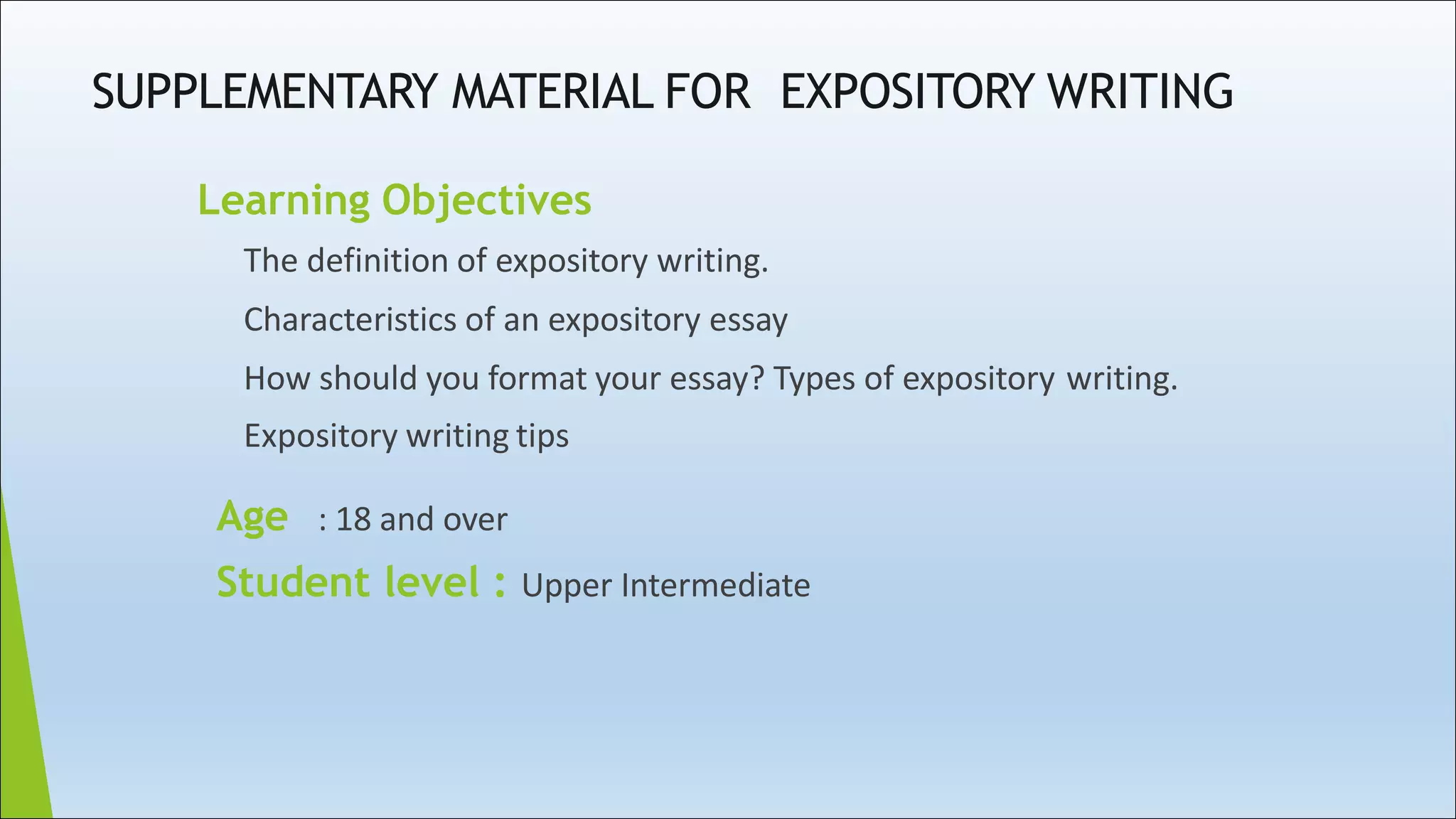 Supplementary Material of Expository Writing | PDF