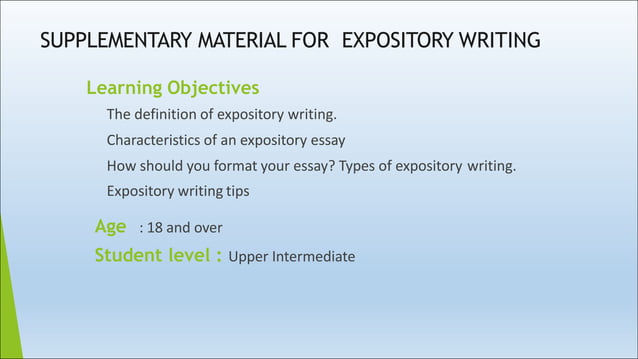 Supplementary Material of Expository Writing | PDF