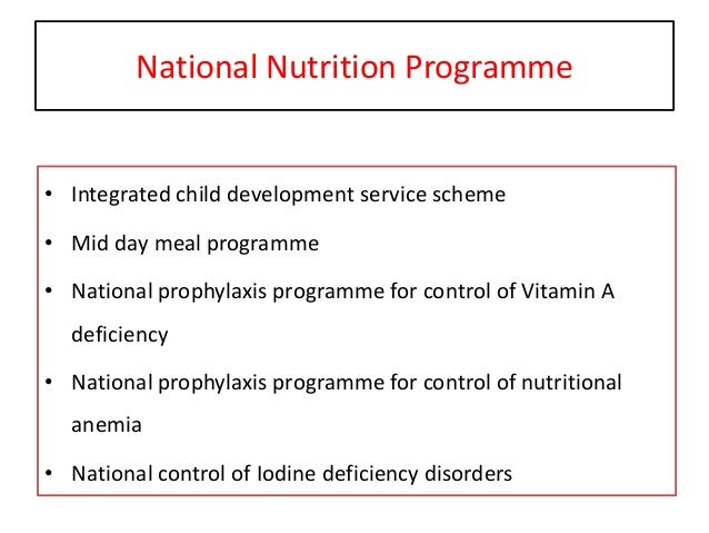 Supplementary nutritional programmes in india