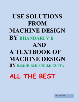 MACHINE DESIGN QUESTION BANK . , | PDF