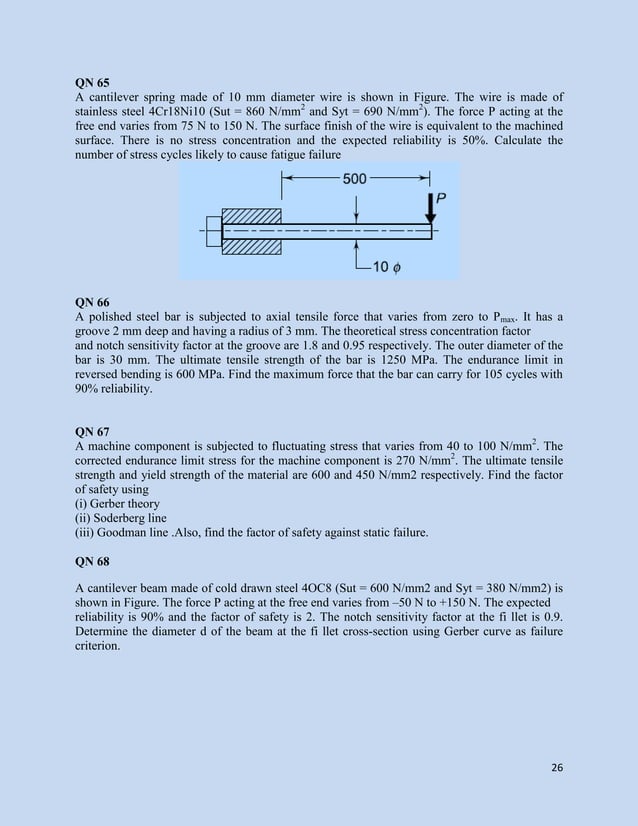 MACHINE DESIGN QUESTION BANK . , | PDF
