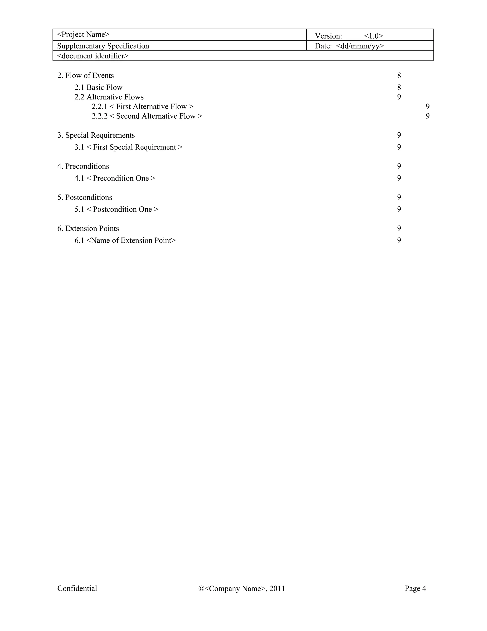 Supplementary specification | DOC