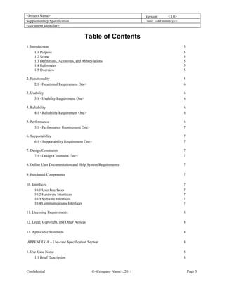 Supplementary specification | DOC