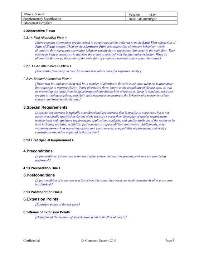 Supplementary specification | DOC