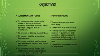 Supplementary Foods vs Fortified Foods | PPTX