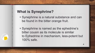 Supplement reviews E01 - Synephrine Review | PPTX