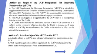 Supplement to e ucp version 1 | PPT