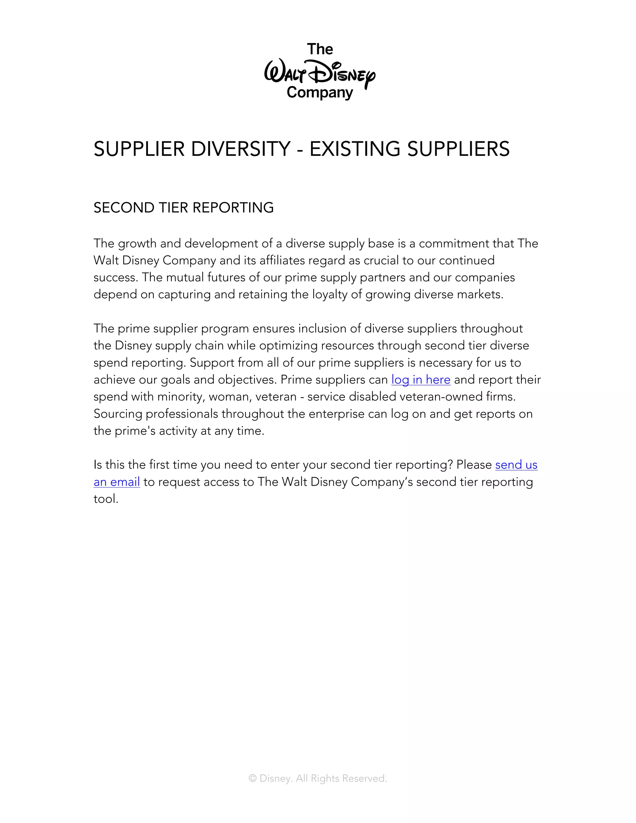 Supplier Diversity: The Walt Disney Company | PDF