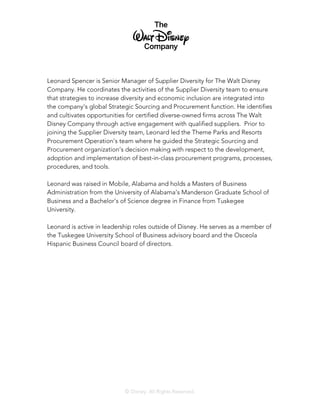 Supplier Diversity: The Walt Disney Company | PDF