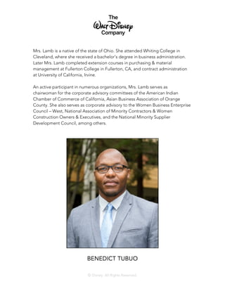 Supplier Diversity: The Walt Disney Company | PDF